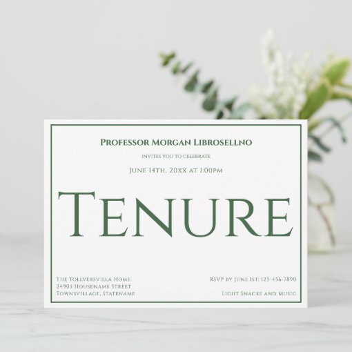 Professor Green Academic Tenure Party Invitation | Zazzle