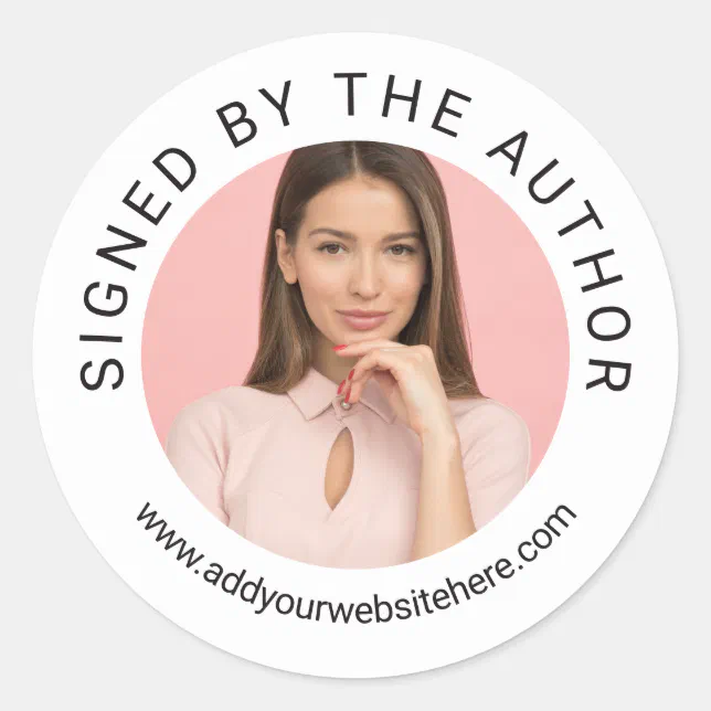 Profile Photo Signed by the Author Classic Round Sticker | Zazzle