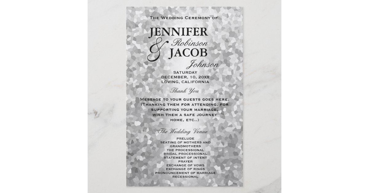 Program | Crystal Silver Flyer | Zazzle