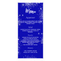 Program party dinner menu royal blue silver | Zazzle