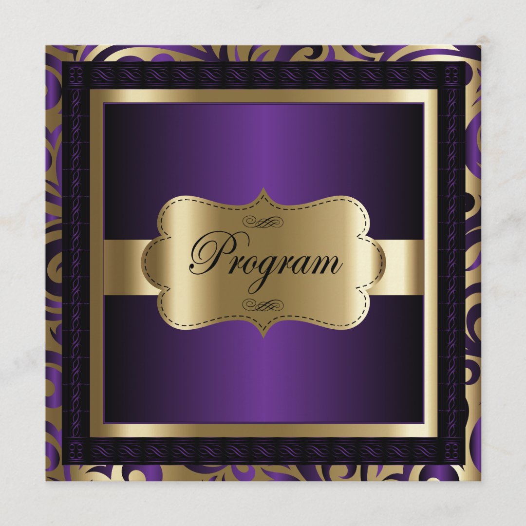 Program Template | Purple & Gold Metallic | Zazzle