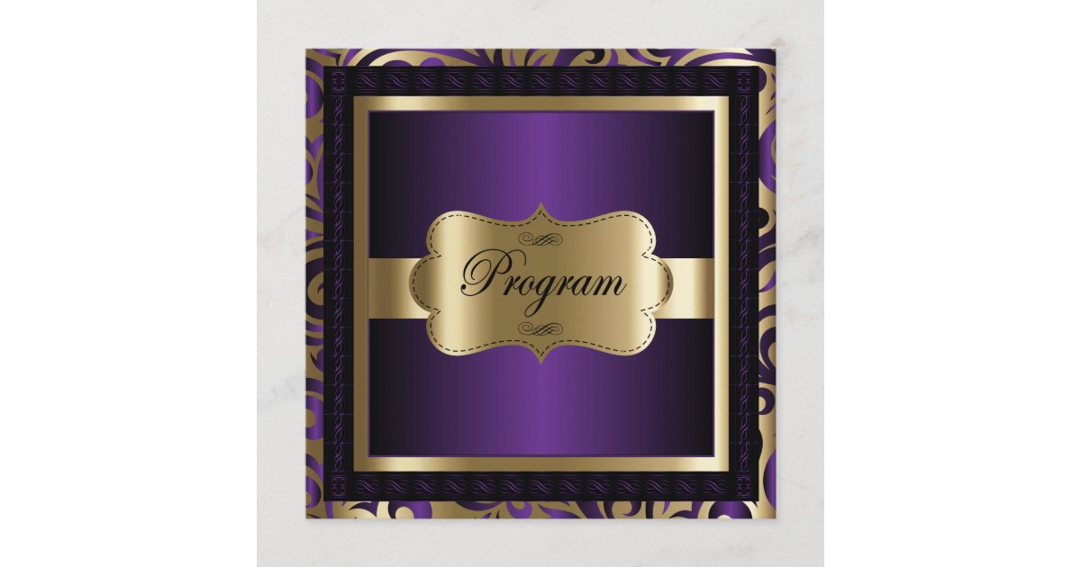 Program Template | Purple & Gold Metallic | Zazzle