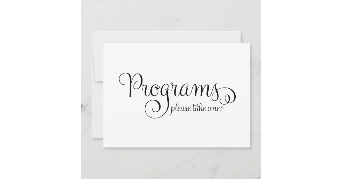 Program Wedding Sign, | Zazzle