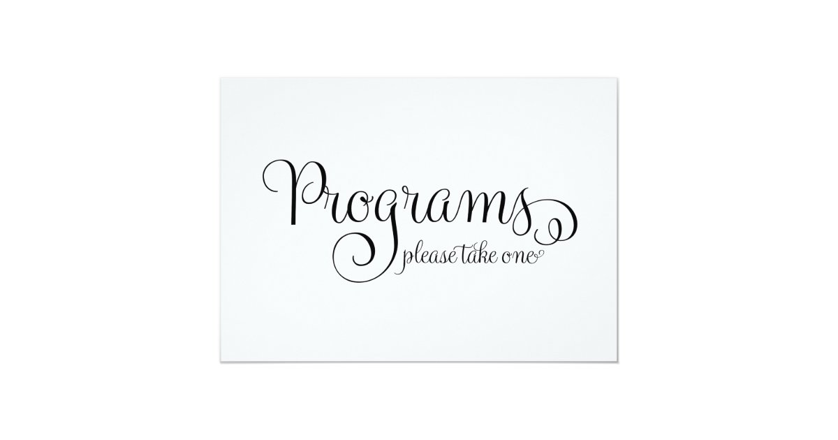 Program Wedding Sign, | Zazzle.com