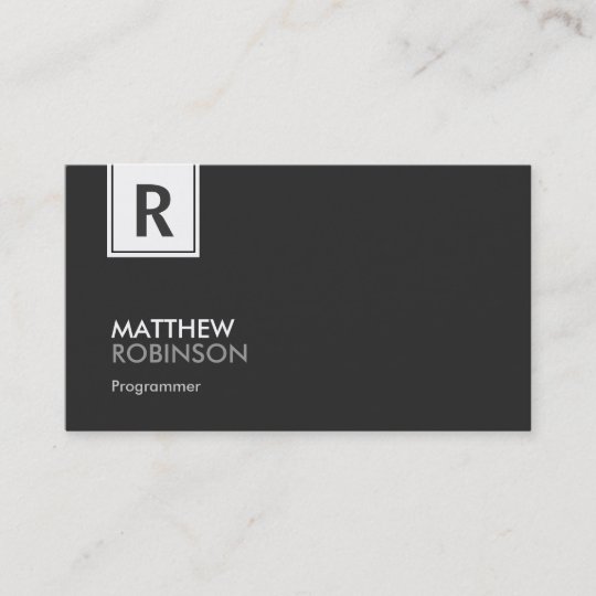 Programmer - Modern Classy Monogram Business Card | Zazzle.com