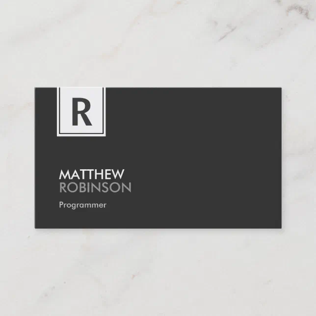 Programmer - Modern Classy Monogram Business Card | Zazzle