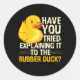 Programmer Rubber Duck Debugging Classic Round Sticker | Zazzle