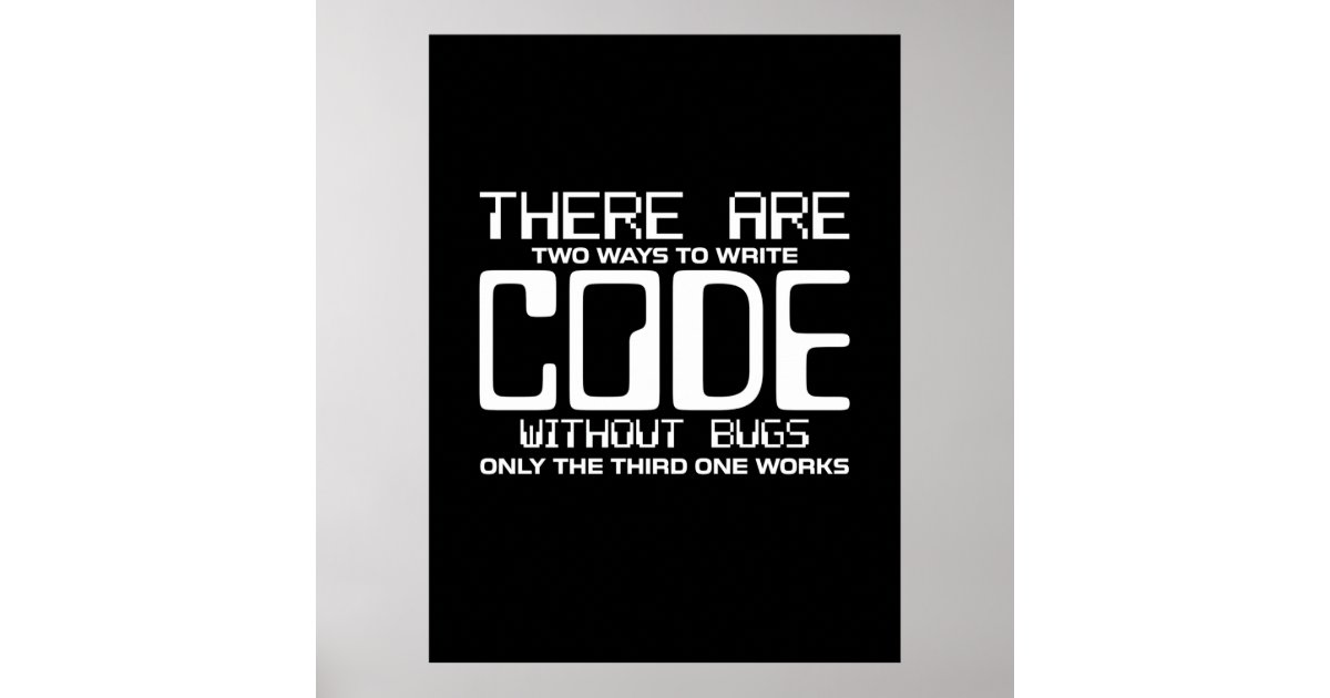 Programmer Write Code Without Bugs Poster | Zazzle