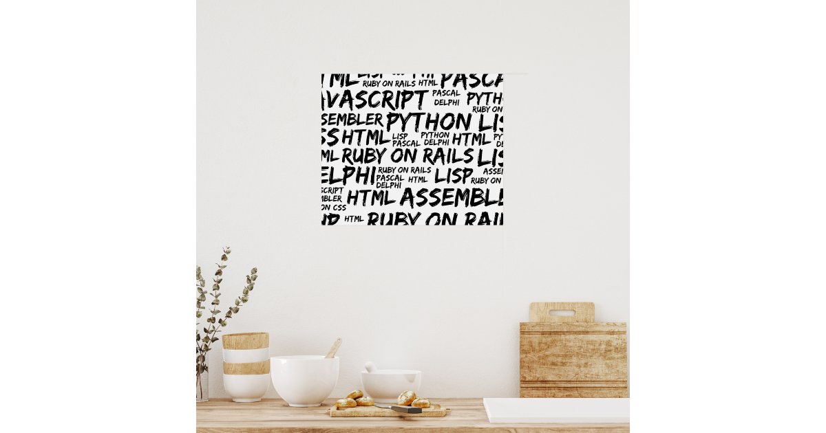 Programming Languages, Computer Languages, Code Poster | Zazzle