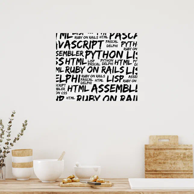 Programming Languages, Computer Languages, Code Poster | Zazzle