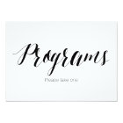 Chalkboard Style "Programs" Wedding Sign Invitation | Zazzle.com