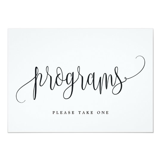 Programs Sign - Lovely Calligraphy | Zazzle.com