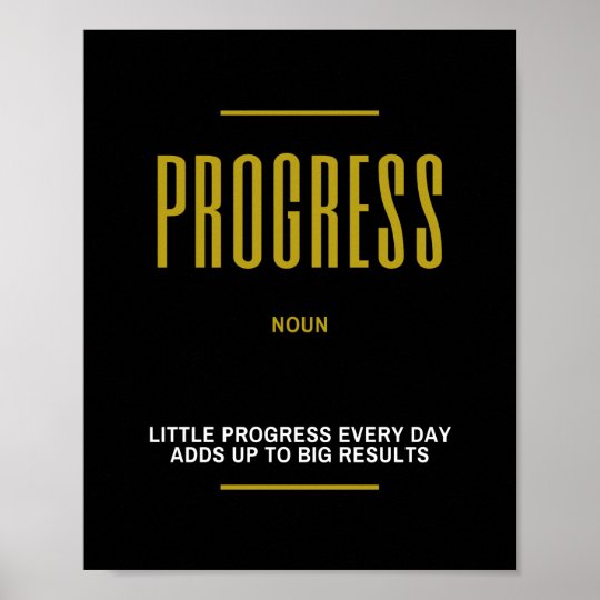 Progress Inspirational Quote Poster | Zazzle.com