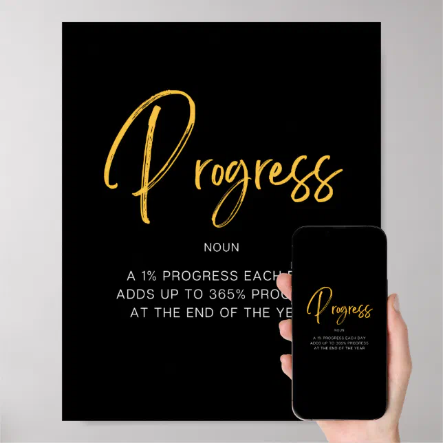 Progress Inspiring Quote Poster | Zazzle