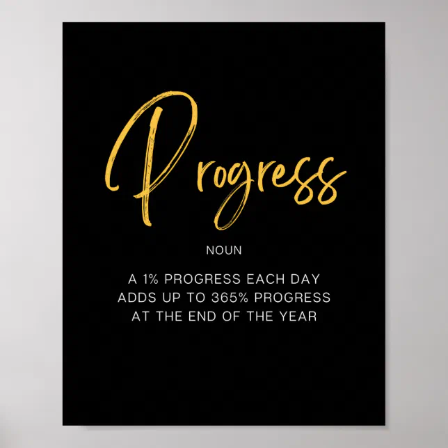 Progress Inspiring Quote Poster | Zazzle