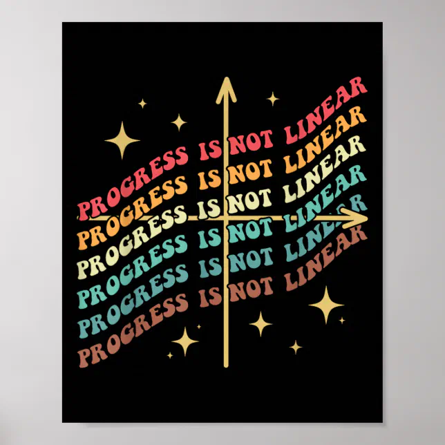 Progress Is Not Linear Sped Motivational Insration Poster | Zazzle