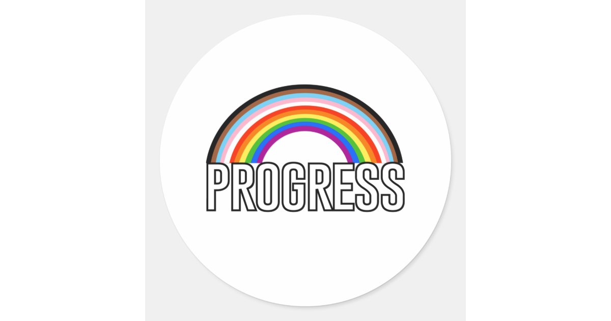 Progress Pride Arc Classic Round Sticker | Zazzle