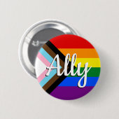 Progress Pride Flag Ally Button | Zazzle