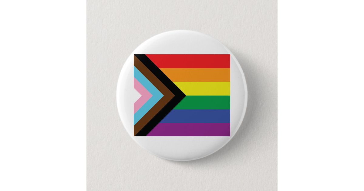 Progress Pride Flag Button | Zazzle