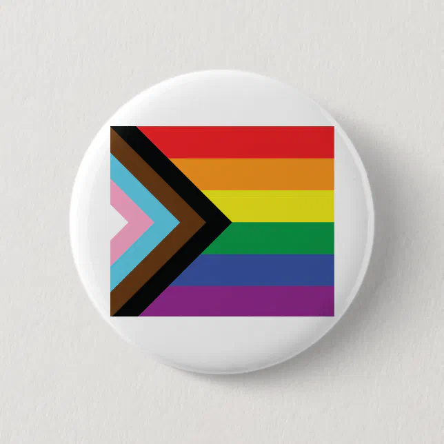 Progress Pride Flag Button | Zazzle