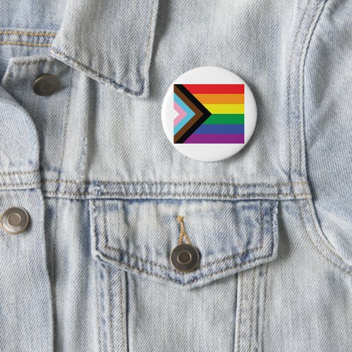 Progress Pride Flag Button | Zazzle