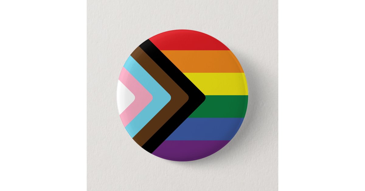 Progress Pride Flag Button | Zazzle