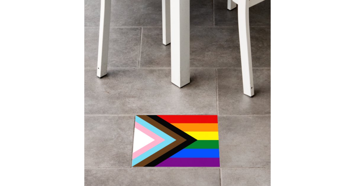 Progress Pride Flag LGBTQ+ Floor Decals | Zazzle