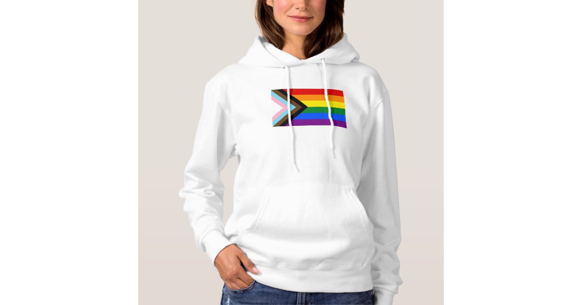 Progress Pride Flag LGBTQ+ Hoodie | Zazzle
