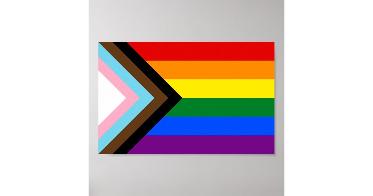 Progress Pride Flag LGBTQ+ Poster | Zazzle