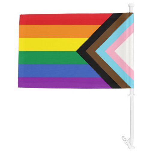 Progress Pride LGBT Gay Pride Car Flag | Zazzle