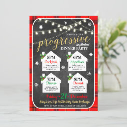 Progressive Holiday Dinner Party Invitation | Zazzle