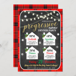 Progressive Holiday Dinner Party Invitation | Zazzle