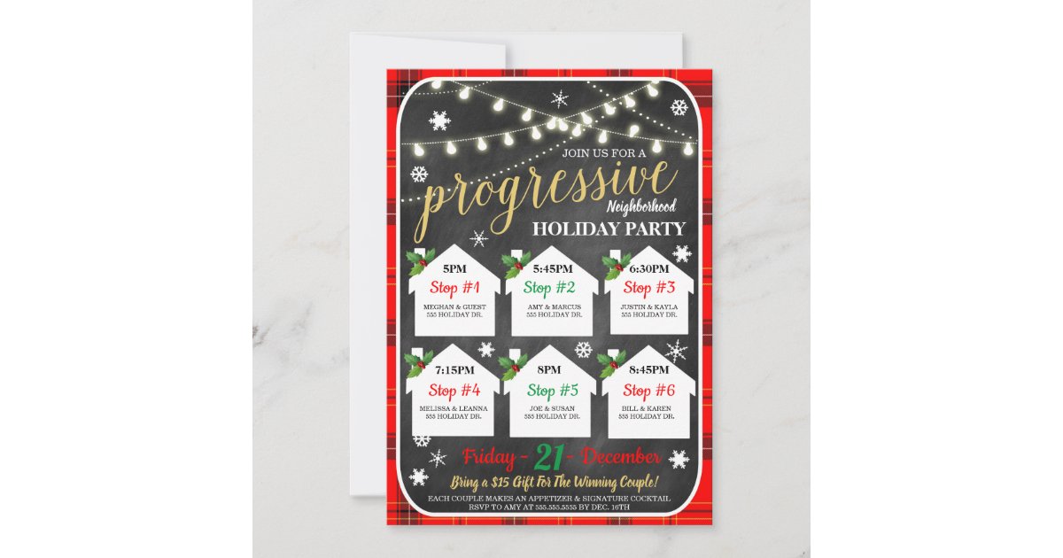 Progressive Neighborhood Holiday Party Invitation | Zazzle