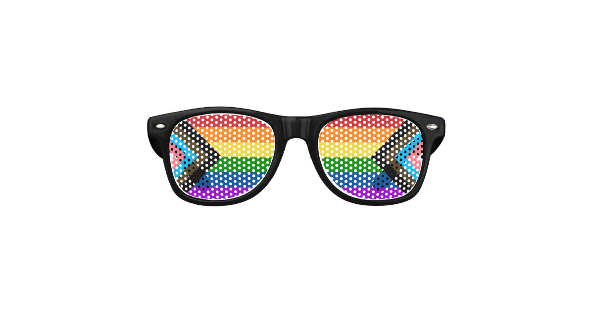 Progressive Pride Flag Sunglasses | Zazzle