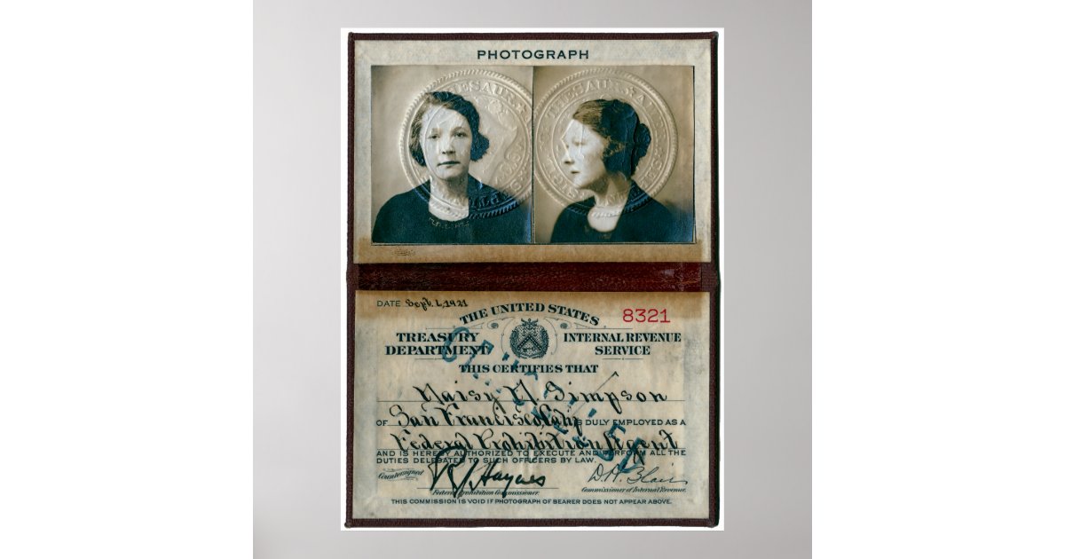 Prohibition Agent Simpson AKA Lady Hooch Hunter Poster | Zazzle