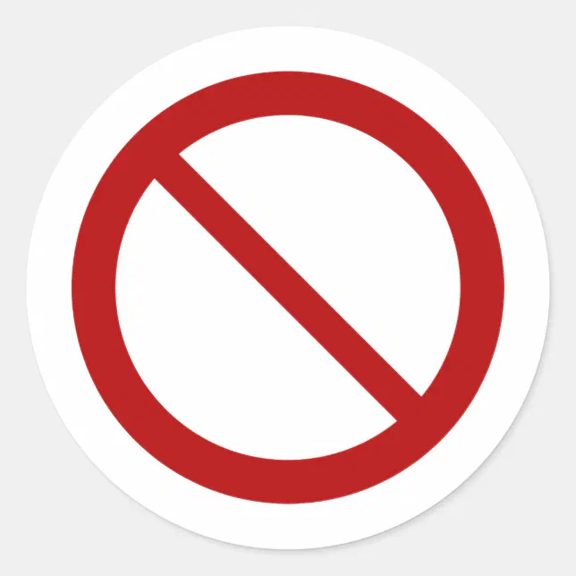 ProhibitionSign2_Vector_Clipart prohibition not Classic Round Sticker ...