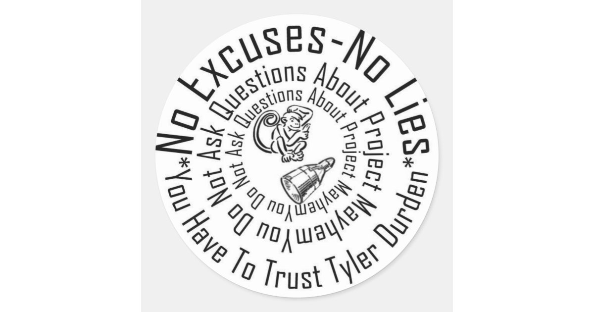 Project Mayhem Classic Round Sticker | Zazzle