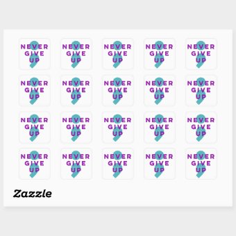 Project Semicolon Never Give Up Suicide Prevention Square Sticker | Zazzle