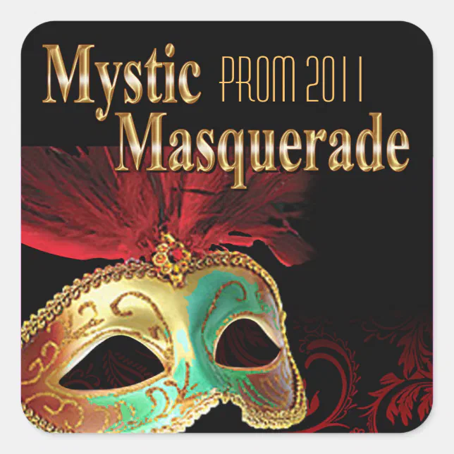 Prom 2011 Mystic Masquerade Party Square Sticker | Zazzle