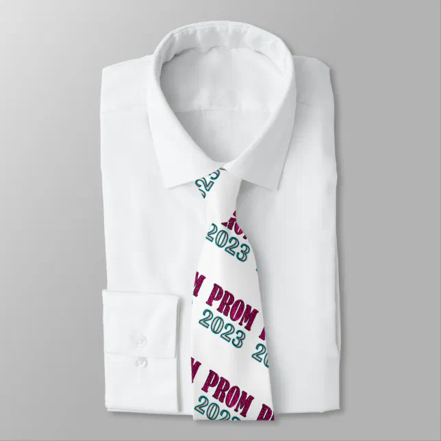 Prom 2023 white background neck tie | Zazzle