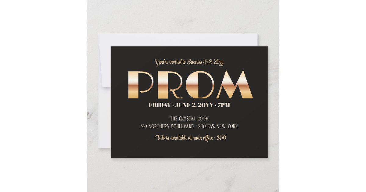 Prom Bold Letters Invitation | Zazzle