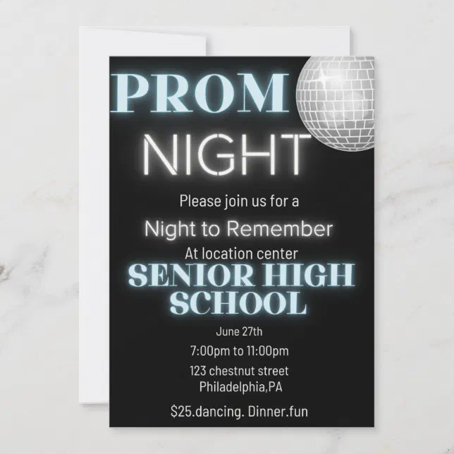 Prom night invitation | Zazzle