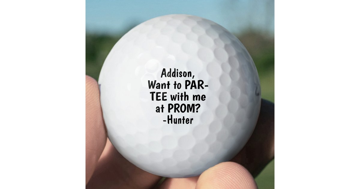 Prom or HOCO Proposal Cute Funny Promposal Idea Golf Balls | Zazzle