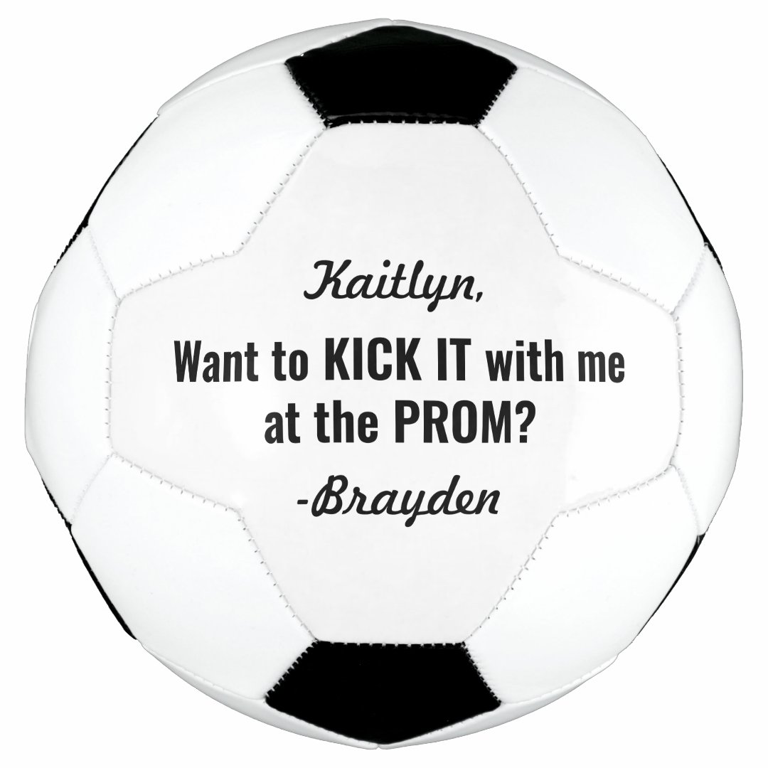 Prom or HOCO Proposal Cute Funny Promposal Idea Soccer Ball | Zazzle