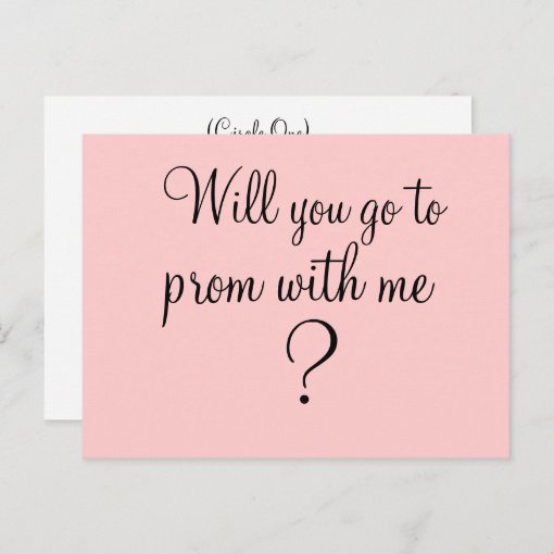 Prom with me? Yes/No Postcard | Zazzle
