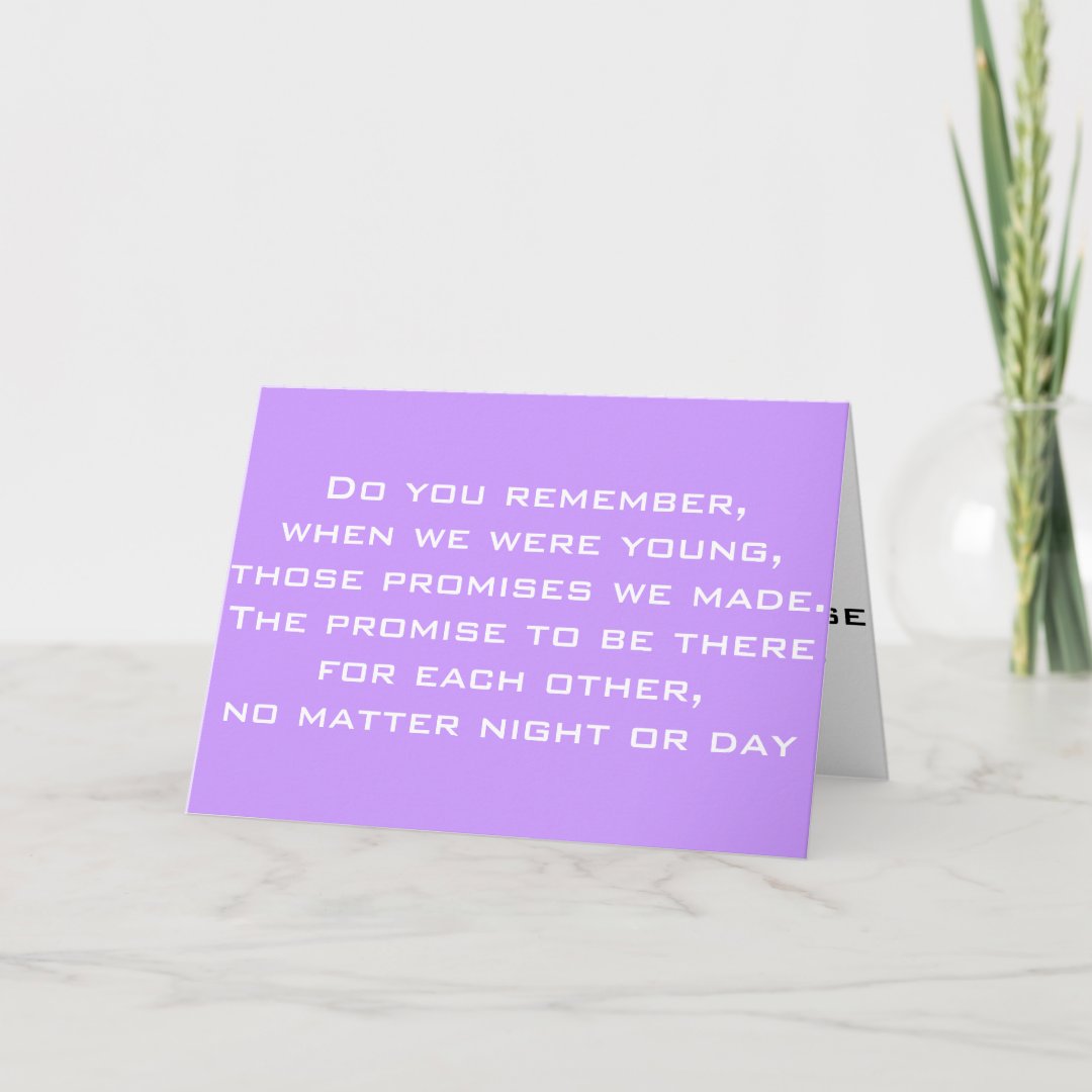 PROMISES MADE/FRIENDSHIP-HAPPY BIRTHDAY CARD | Zazzle