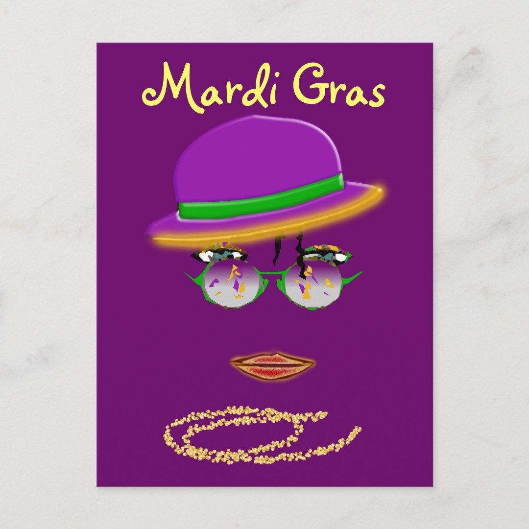 Promo Postcard Mardi Gras Party New Orleans LA | Zazzle