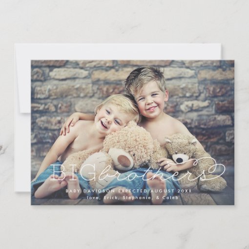Promoted Big Brothers Photo Pregnancy Announcement | Zazzle