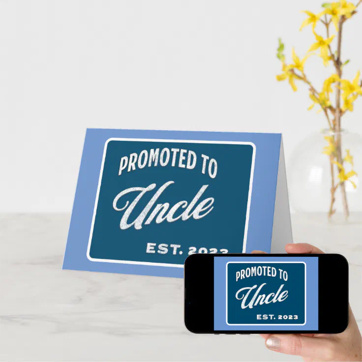 Promoted To Uncle Est. 2023 For First Time Uncle Card | Zazzle