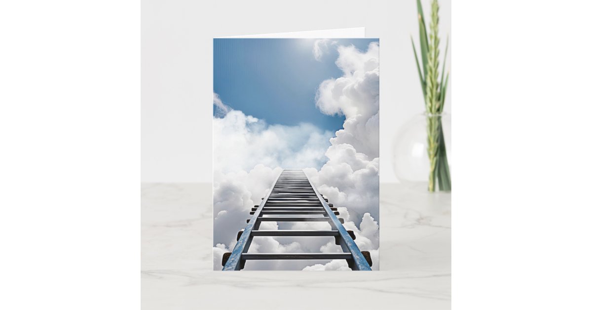 Promotion Congratulations Ladder in Sky Card | Zazzle